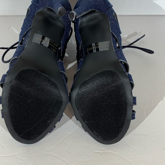 Qupid | Shoes | Qupid Denim Cut Out Design Open Toe Heels 6 | Poshmark